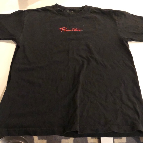 Primitive | Shirts | Primitive Black Shirt Sleeve Tee W Back Graphic ...